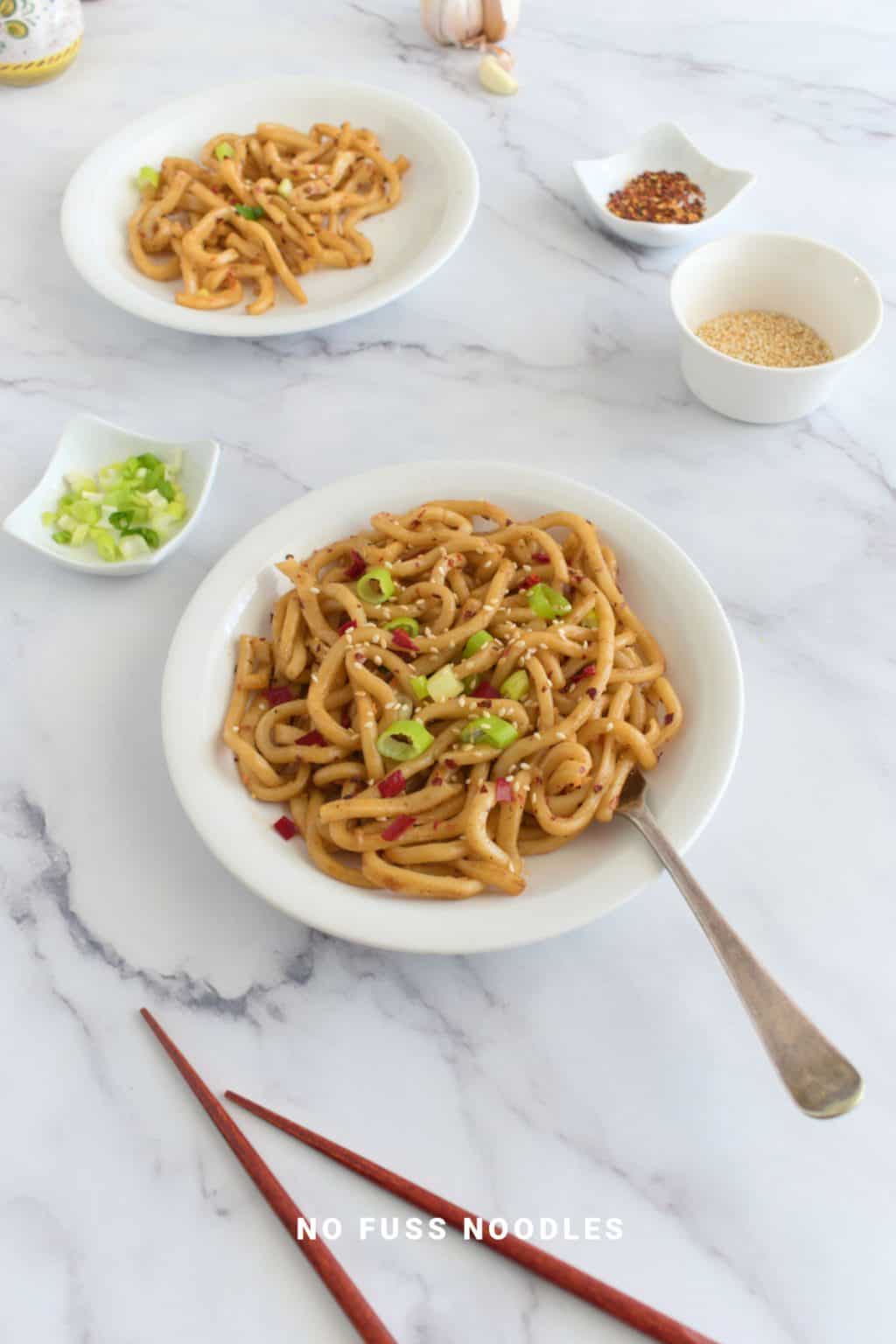 Chili Garlic Udon | No Fuss Noodles