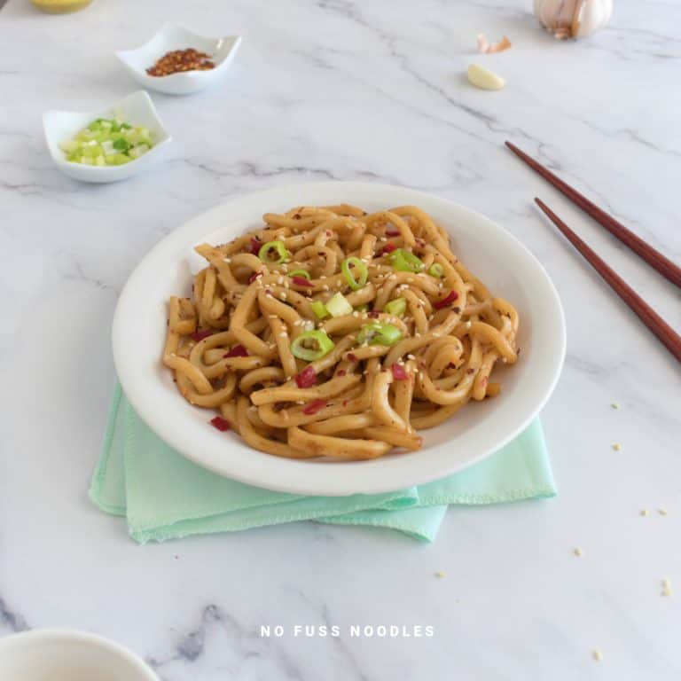 Chili Garlic Udon | No Fuss Noodles